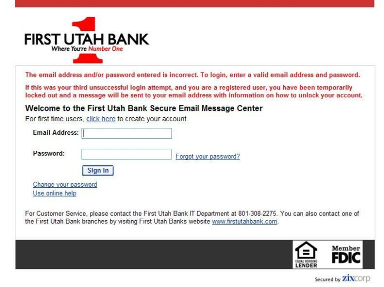 Secure Email - First Utah Bank